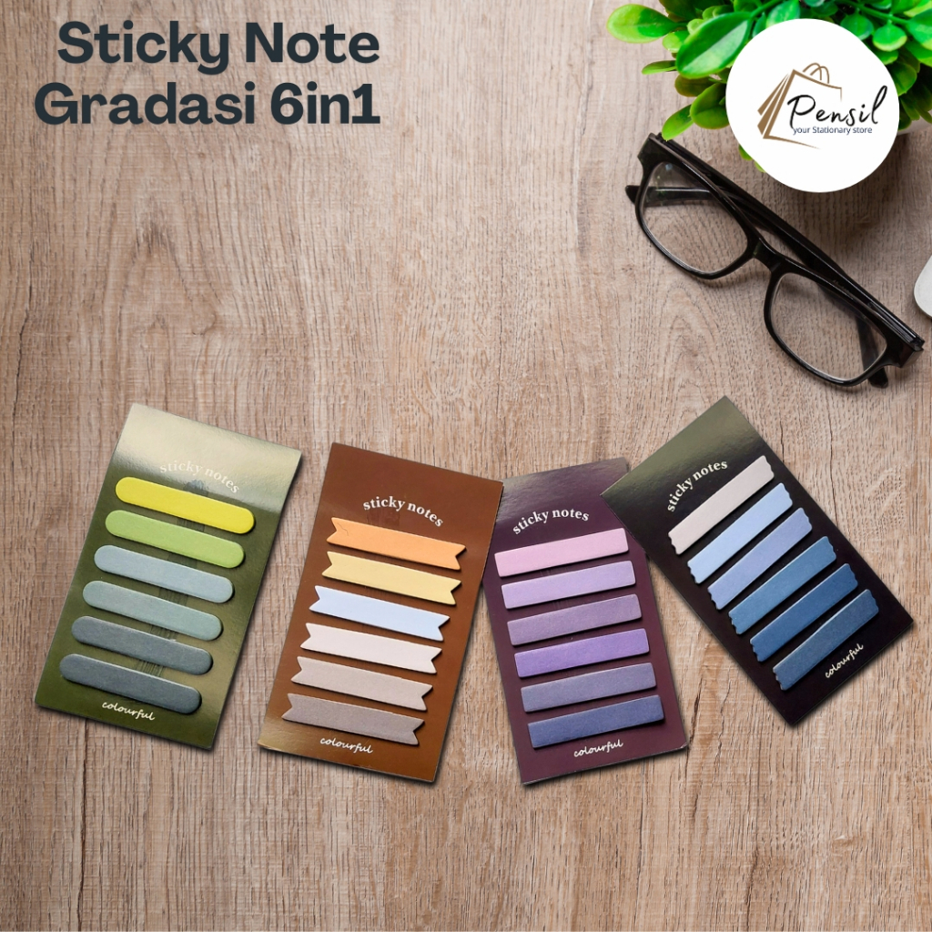 Jual Sticky Note Aesthetic Sticky Note Gradiasi 6in1 Sticky Note Indeks ...