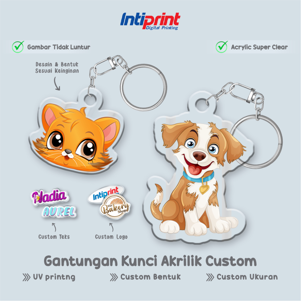 Jual Gantungan Kunci Akrilik Print UV Custom Desain / Acrylic Keychain ...