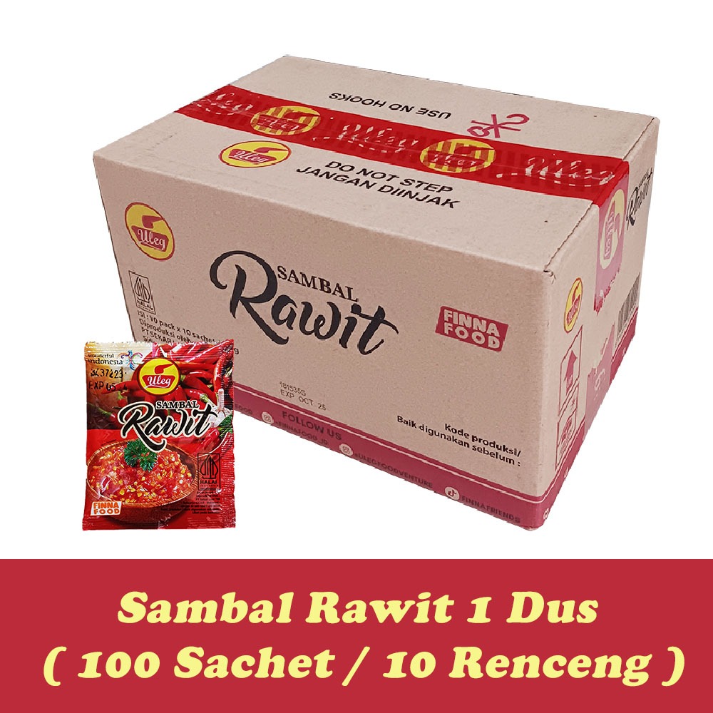 Jual Finna Sambal Uleg Sachet 10 Renceng ( 1 Dus / 100 Sachet ) Rawit ...