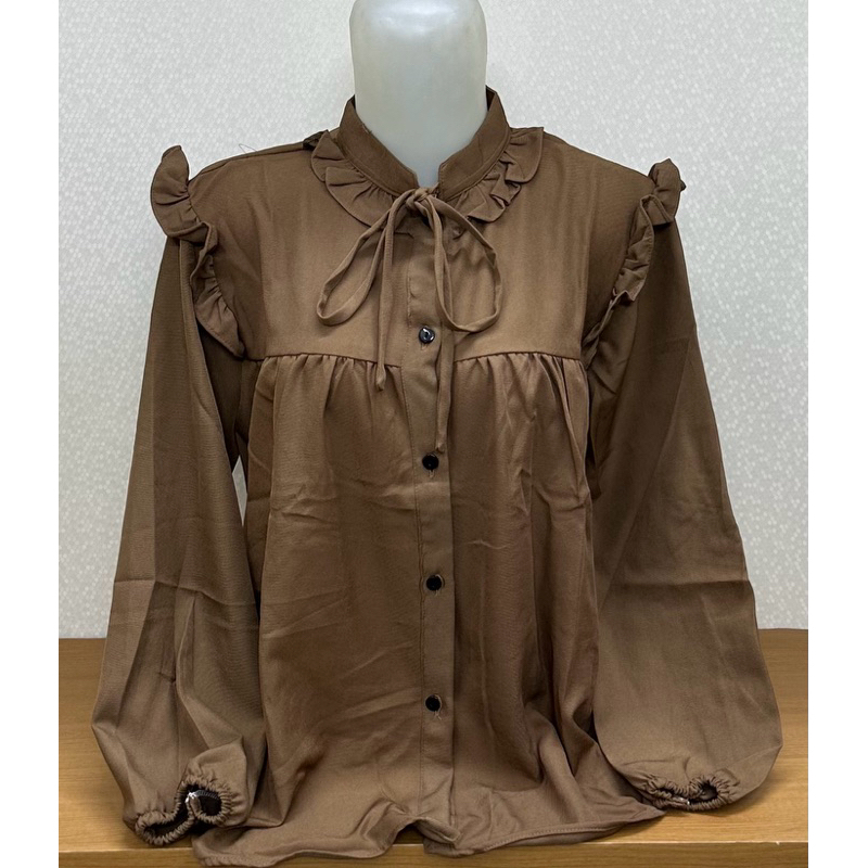 Jual BLOUSE KOREA -BLOUSE SHANGHAI RUMBAI TALI - ATASAN WANITA ...