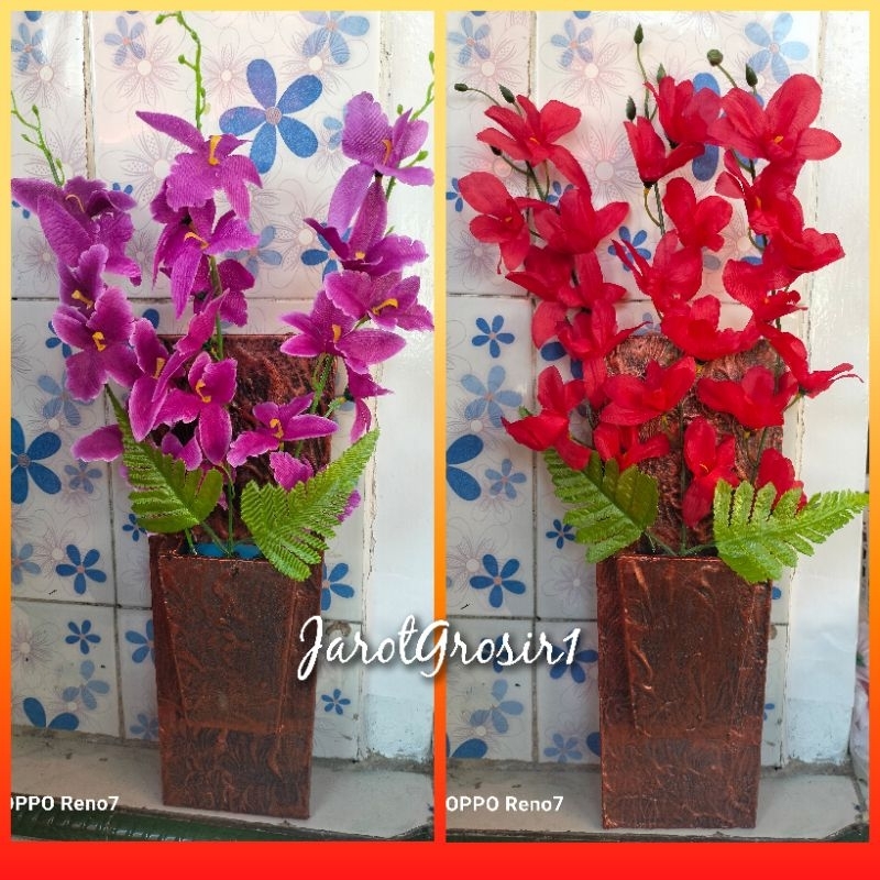 Jual ANGGREK TEMPEL DINDING // BUNGA HIAS ANGGREK PLASTIK // BUNGA HIAS ...
