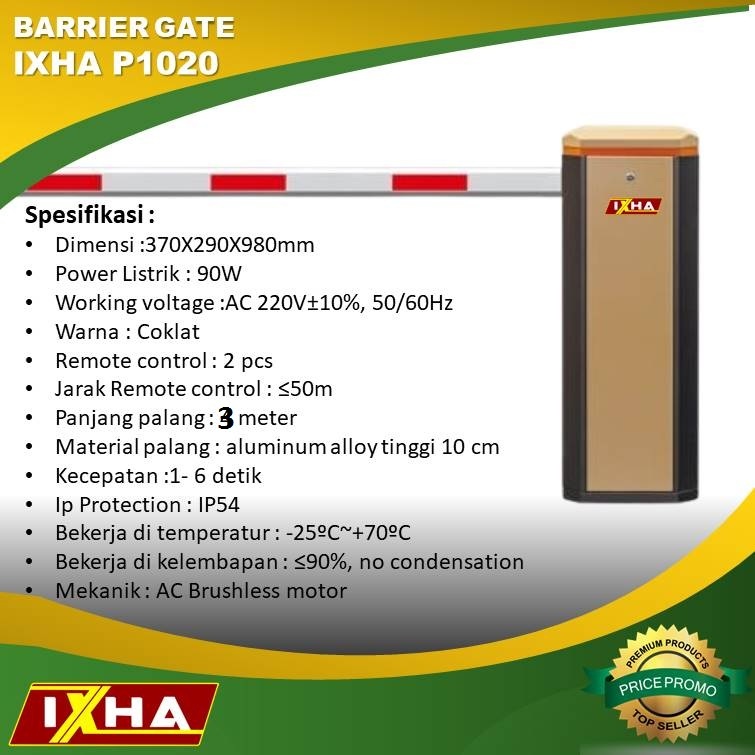 Jual Portal Barrier Gate IXHA P1020 AC Brushless Motor Low Watt ...