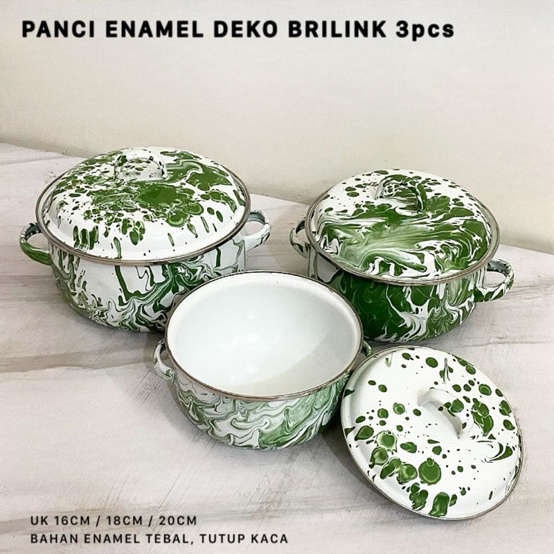 Jual PANCI SET ENAMEL 3in1 / PANCI MASAK ISI 3pcs | Shopee Indonesia