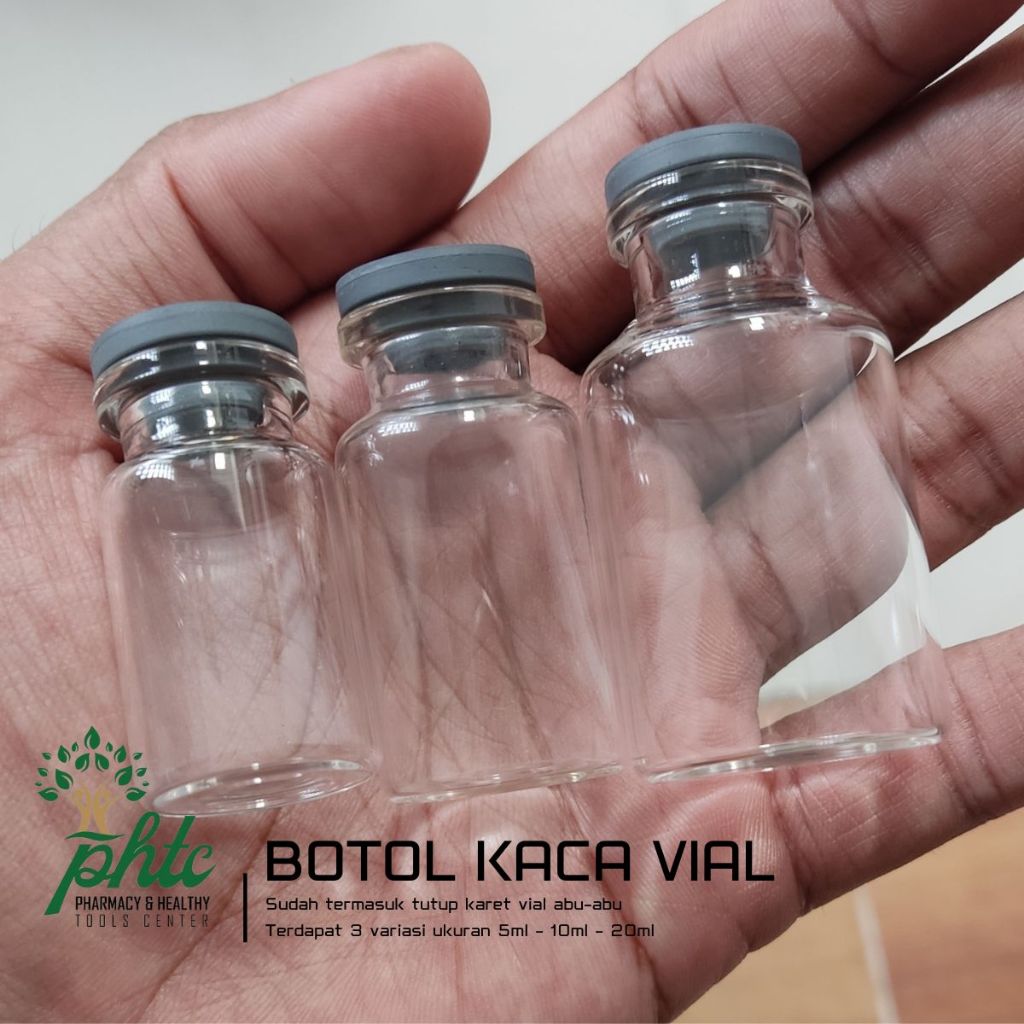 Jual Botol Vial + Tutup Karet l Botol Bening Kecil | Shopee Indonesia