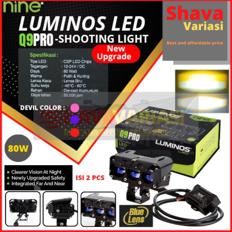Jual Lampu LED NINE LUMINOSLED Q9 PRO SHOOTING LIGHT EXTREEM BRIGHT ...
