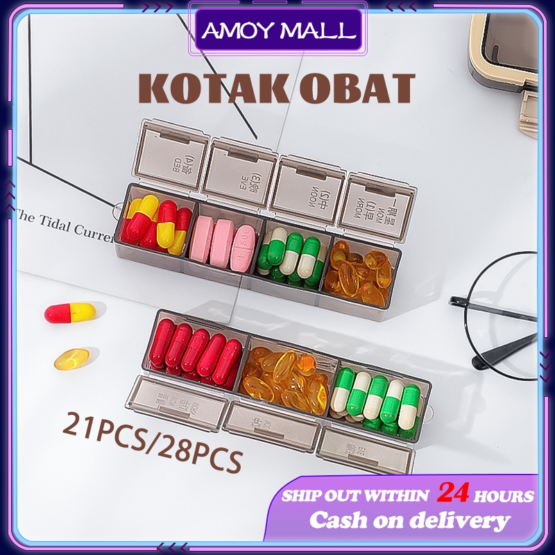 Jual Kotak Pil Obat Travel Kotak Penyimpanan Obat Kotak Obat 7 Hari ...