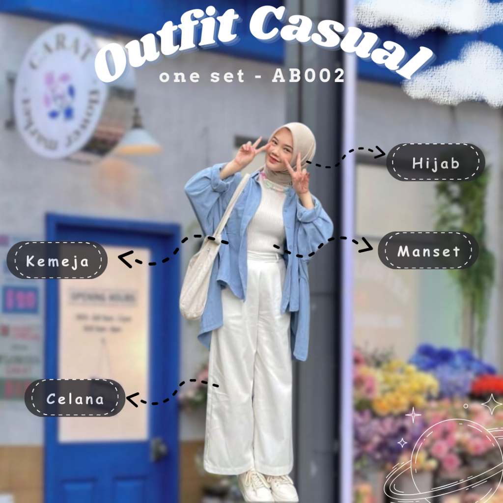 Jual AB002 - 4 IN ONE SET REMAJA KEKINIAN | Ootd Pantai, Ootd Study Tour Simple Hijab | ( Bella ...