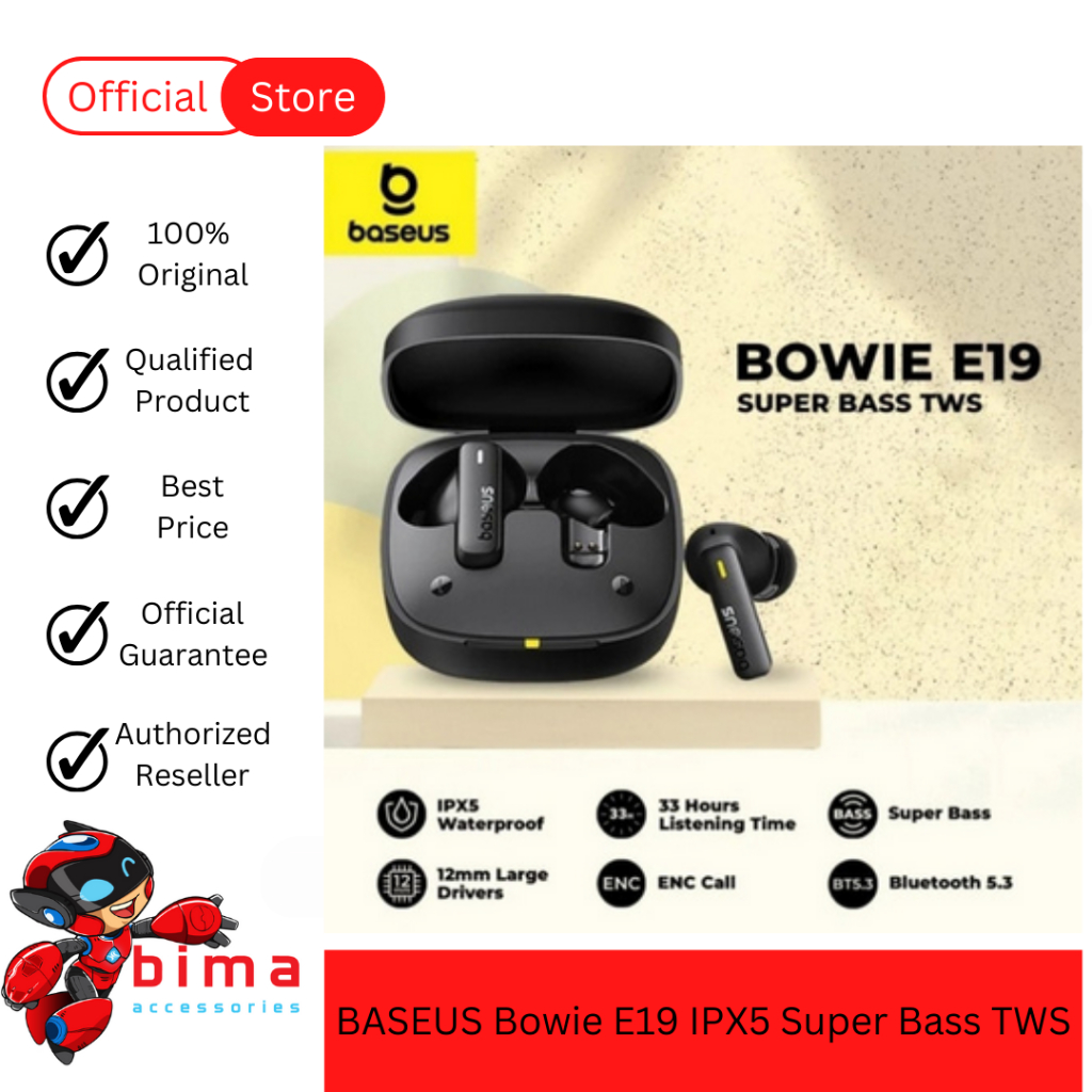 Jual BASEUS Bowie E19 Powerful Bass IPX5 TWS Earbuds | Shopee Indonesia