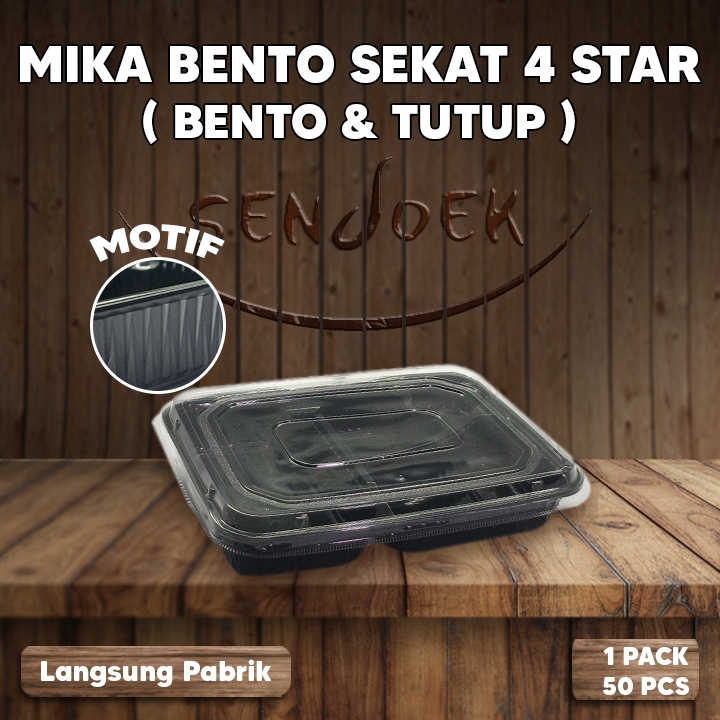 Jual Bento Mika 4 Sekat Motif / Lunch Box Bento / Bento Tray Motif ...