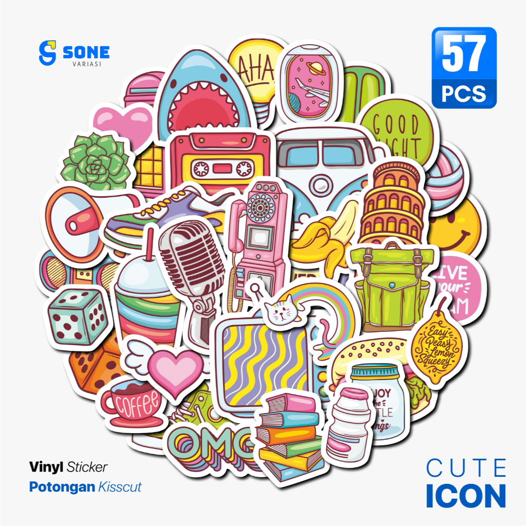 Jual Sticker Pack Icon Vintage Aesthetic Paper Vinyl Waterproof Stiker ...