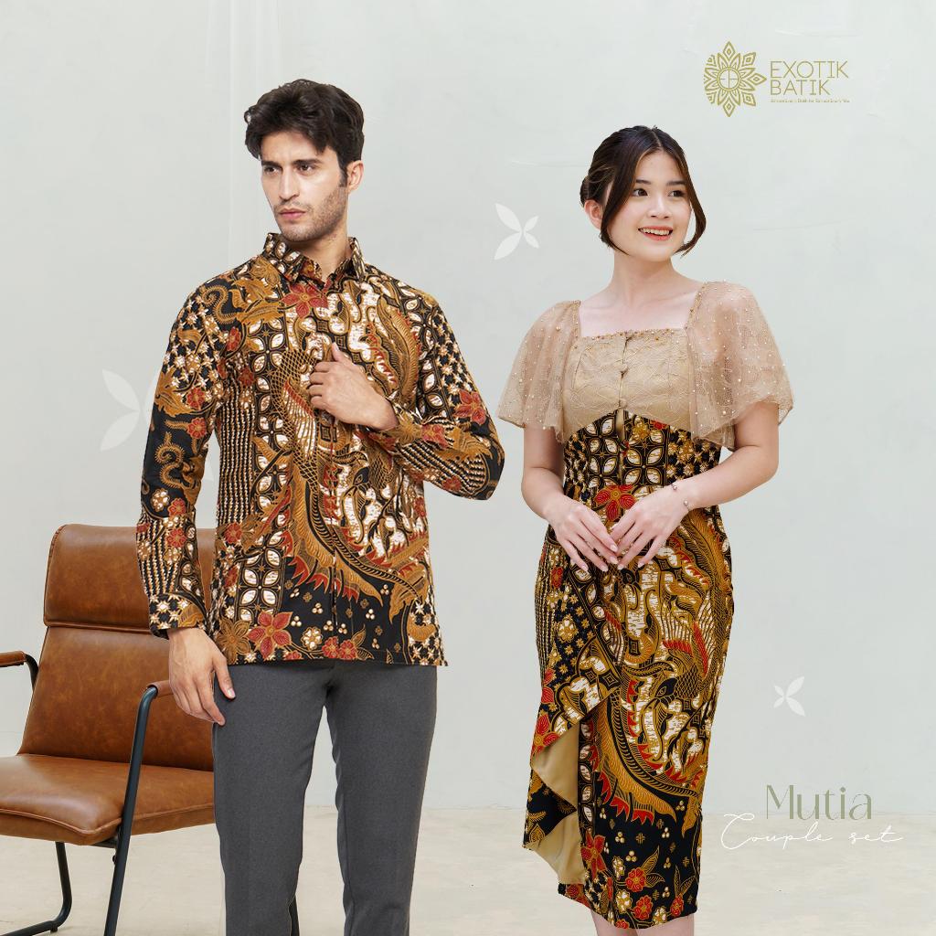 Jual Mutia Dress dan Kemeja Batik Couple Set | Shopee Indonesia