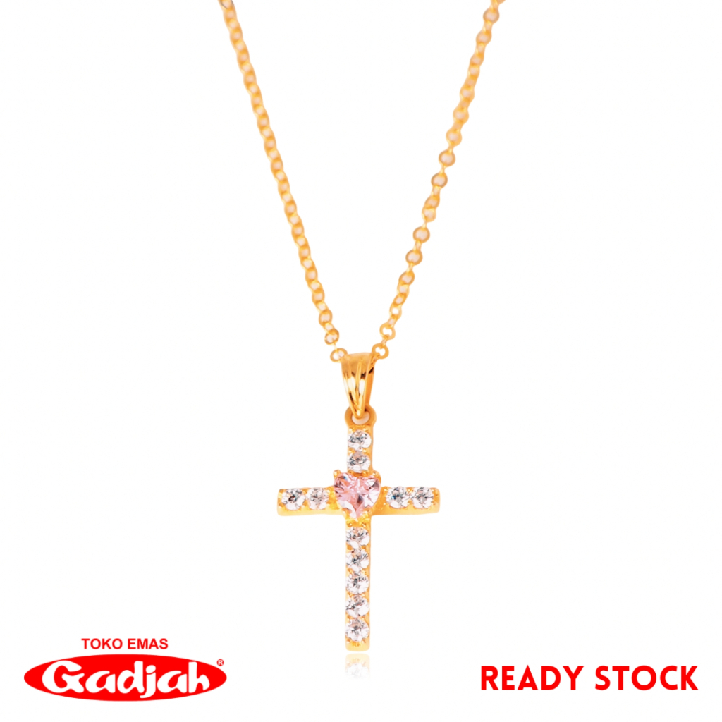 Jual Kalung Emas New Fancy Salib Lustring Solitaire Waru Tengah - Toko ...
