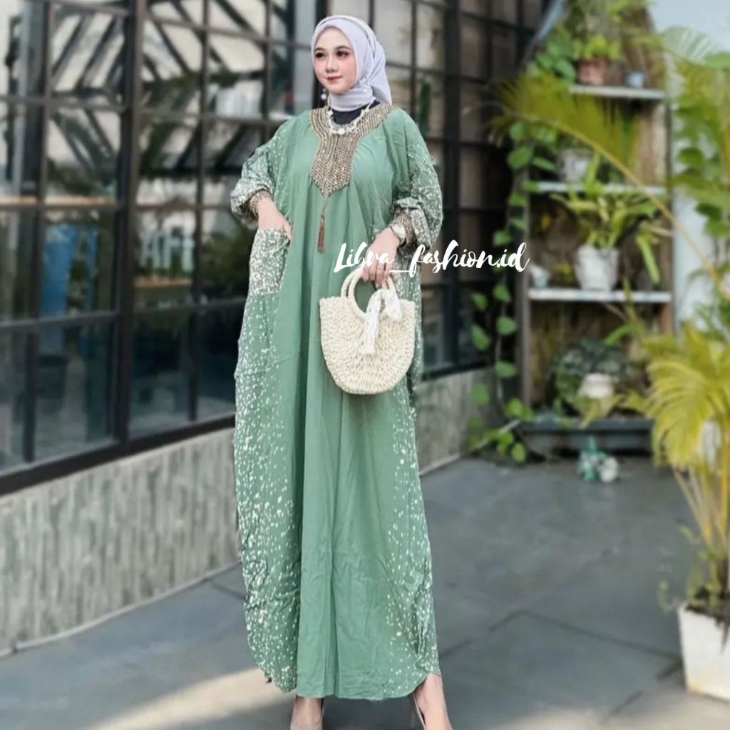 Jual Kaftan Sultan Motif Bercak Gamis Jumbo Modern Terbaru Kekinian ...