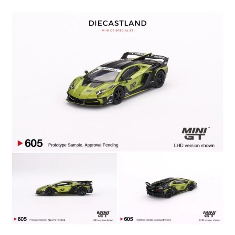 Jual Mini GT #605 Lamborghini LB-Silhouette WORKS Aventador GT EVO Lime ...