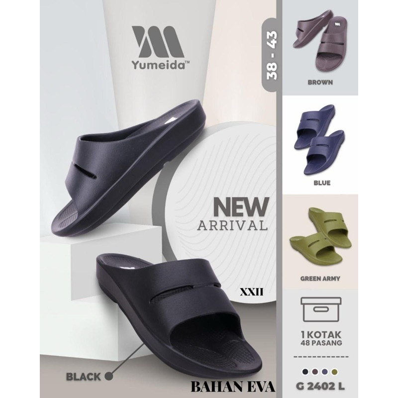 Jual * Sandal Pria 2402 Selop KARET/RUBBER Slip On Super Premium ...