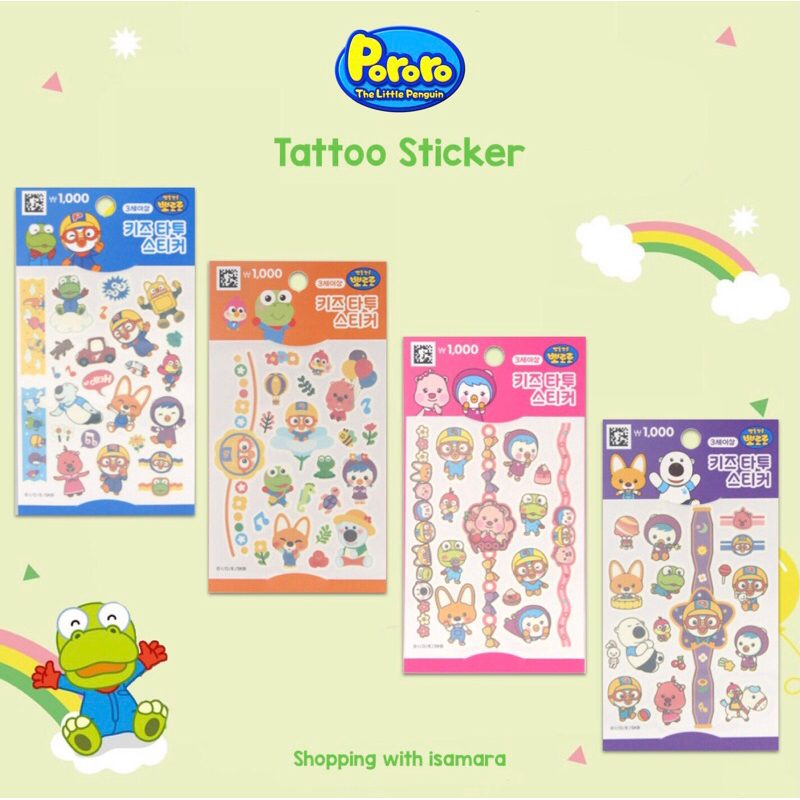 Jual Pororo Temporary Tattoo Stickers / Skin Sticker | Shopee Indonesia