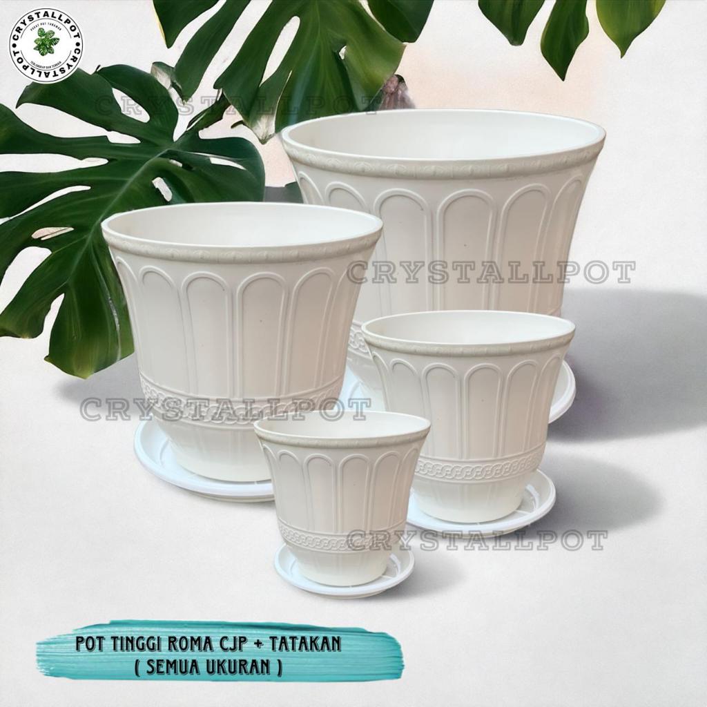 Jual POT BUNGA TANAMAN TINGGI CJP ROMA 30 - 35 PUTIH BAHAN TEBAL ...