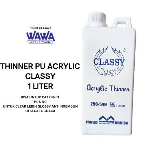Jual Thinner pu acrilic classy 1liter untuk clear pu cat pu duco nc | Shopee Indonesia