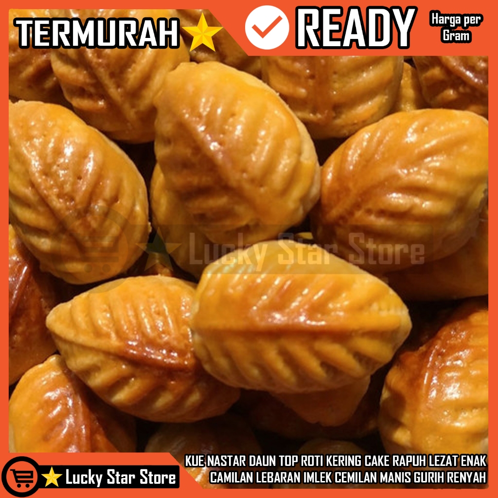 Jual Kue Nastar Daun Toples Roti Kering Cake Rapuh Lezat Enak Camilan ...