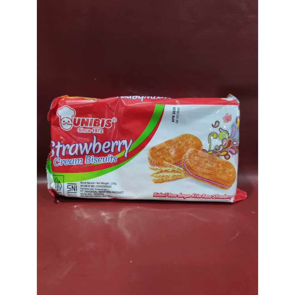 Jual Unibis Strawberry Cream Biscuits 208G | Shopee Indonesia