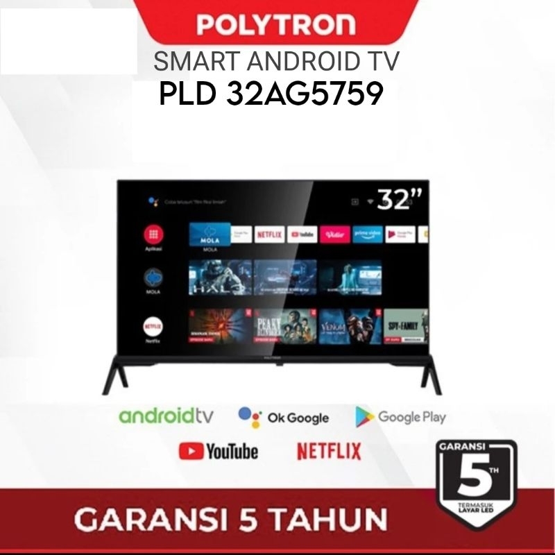 Jual POLYTRON LED TV SMART ANDROID 32 INCH PLD-32RG5759/ PLD-32RG5059 | Shopee Indonesia