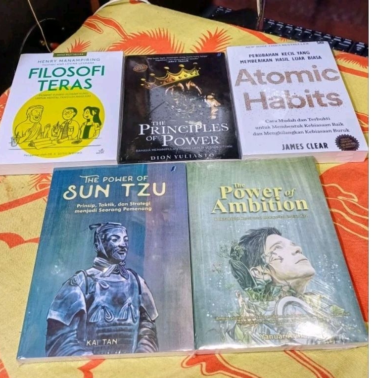 Jual paket 5 buku filosofi teras the principles of power atomic habits ...