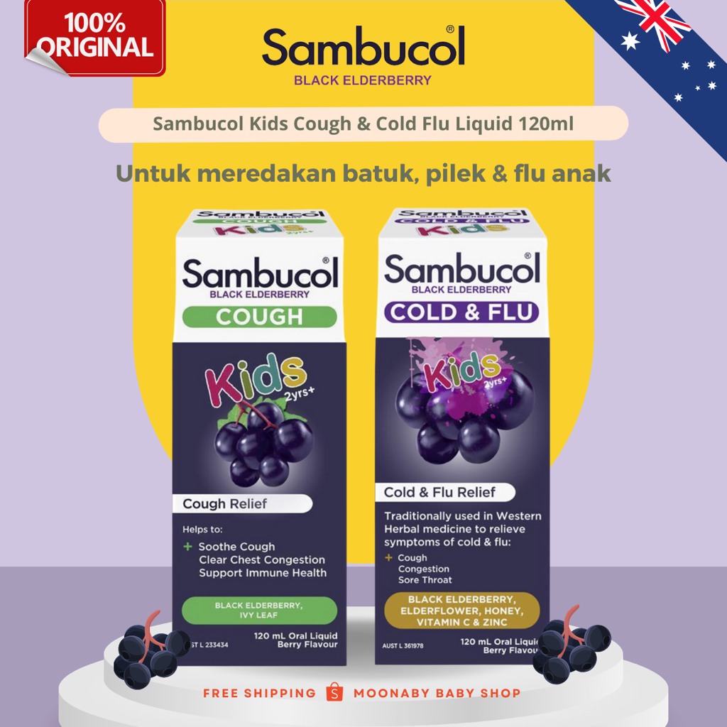 Jual Exp 03/2026 Sambucol kids black elderberry cold & flu / cough ...