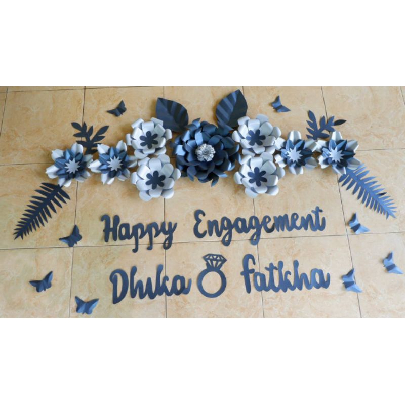 Jual ready Paper flower dekorasi bunga kertas backdrop lamaran dekorasi ...