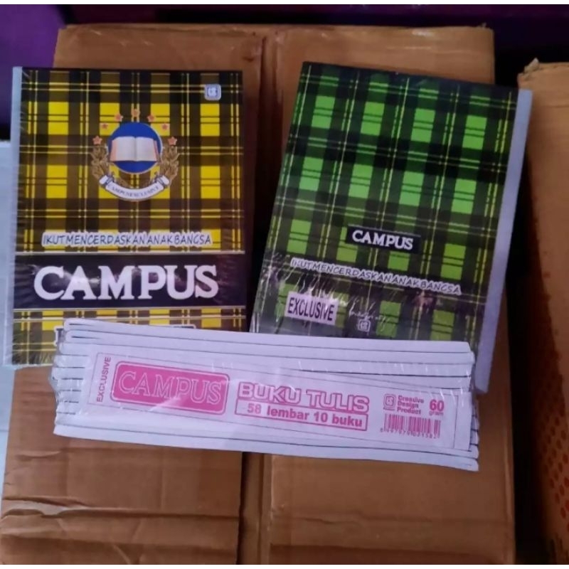 Jual BUKU TULIS CAMPUS EXCLUSIVE 58 LEMBAR ISI 10 BUKU (UKURAN QUARTO ...