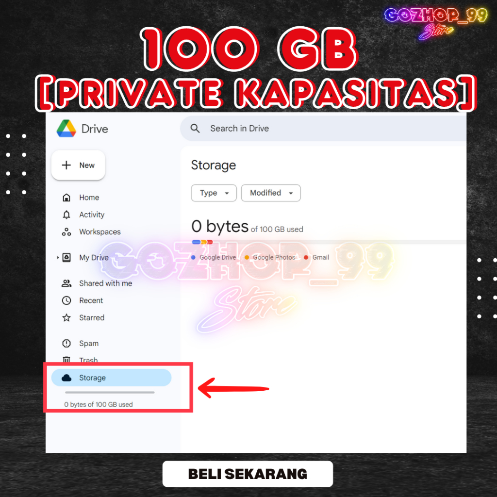 Jual [PRIVATE KAPASITAS] Google Drive Gdrive Unlimited 100GB 300GB 500 ...