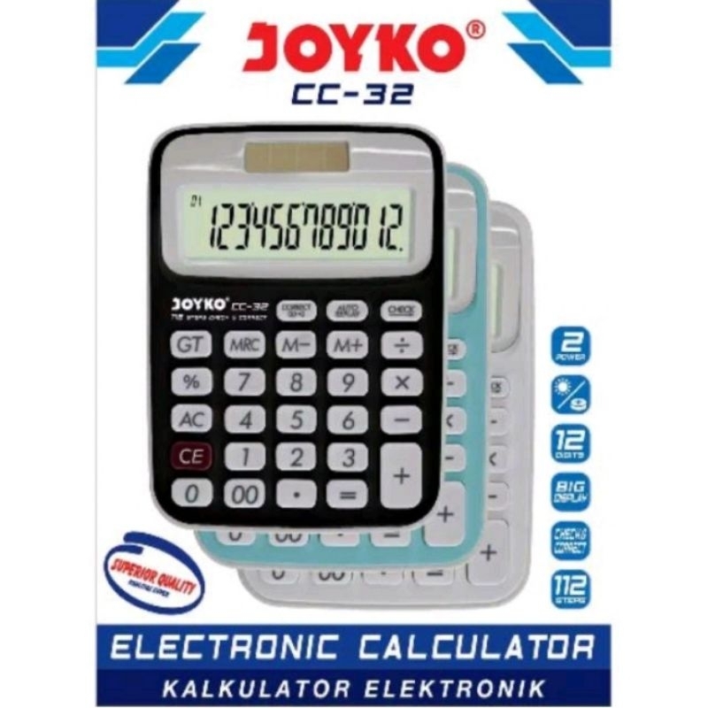 Jual Calculator Kalkulator Joyko CC-32 12 Digits Check Correct | Shopee ...