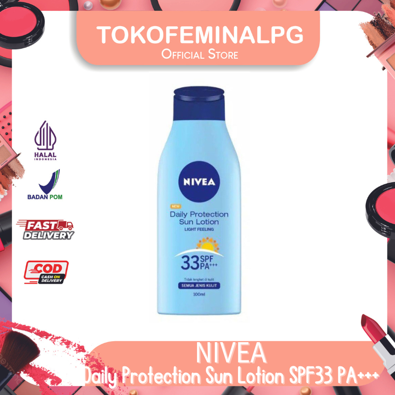 Jual Nivea Daily Protection Sun Lotion SPF 33PA+++ 100gr | Shopee Indonesia