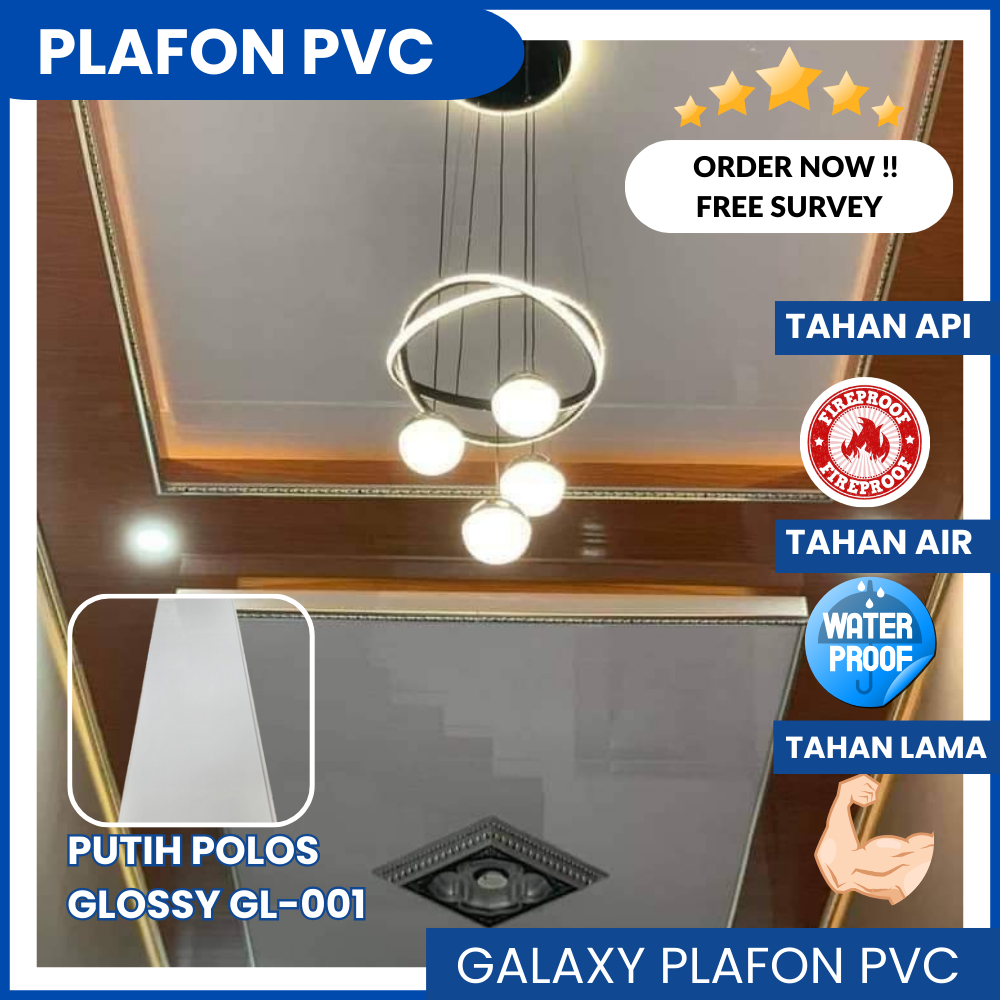 Jual Plafon PVC Minimalis Elegan Putih Polos Glossy/Interior Atap Rumah ...