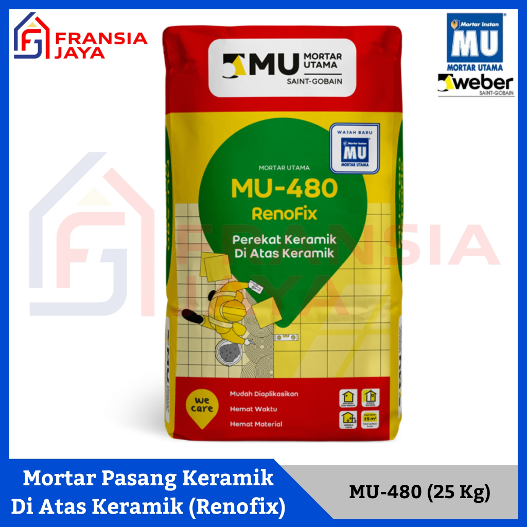 Jual MU-480 MU480 Mortar Pasang Keramik Diatas Keramik RenoFix 25 kg ...
