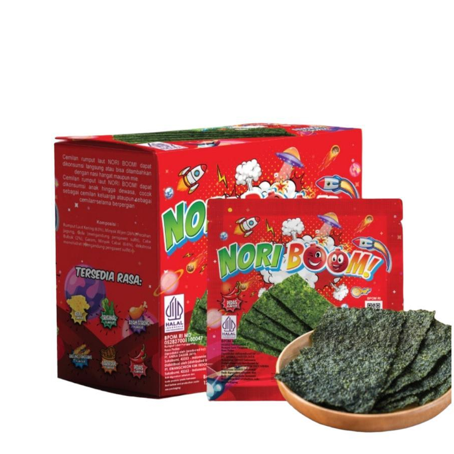 Jual Snack Nori Boom Rumput Laut Panggang | Noriboom Rumput Laut Nikmat ...