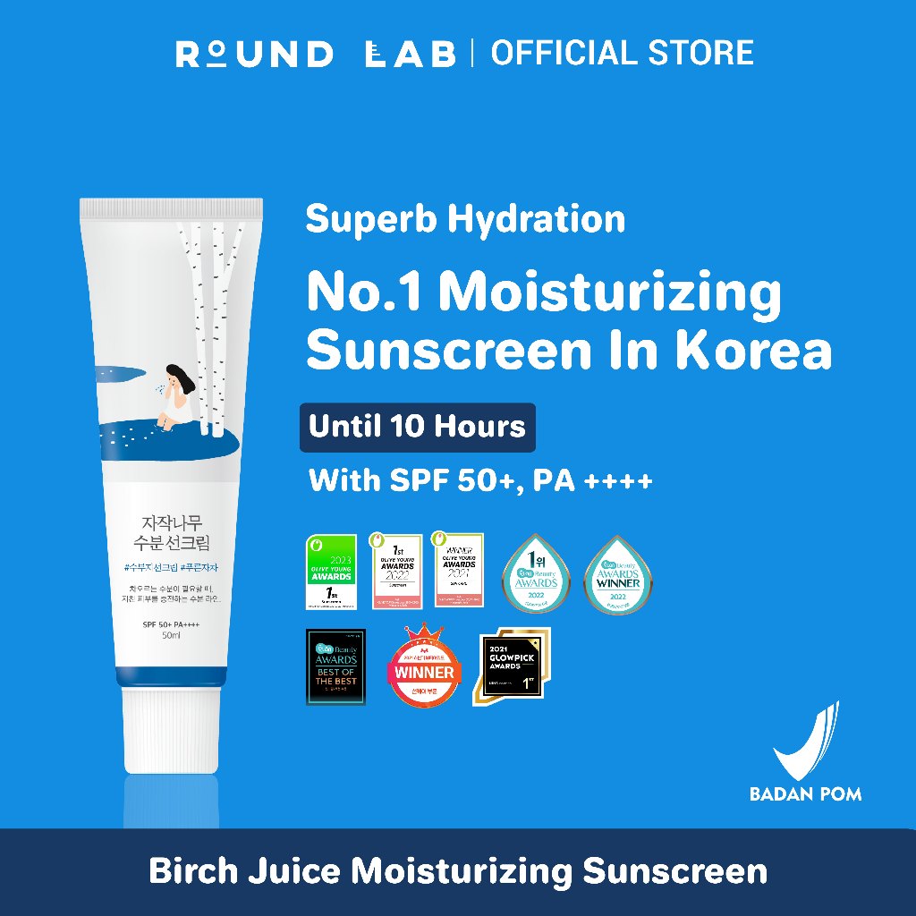 Jual [MUST HAVE] Round Lab Birch Juice Moisturizing Sunscreen SPF 50 ...