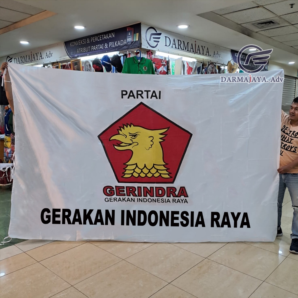 Jual Bendera Partai Gerindra Ukuran 2x3 Meter Shopee Indonesia 