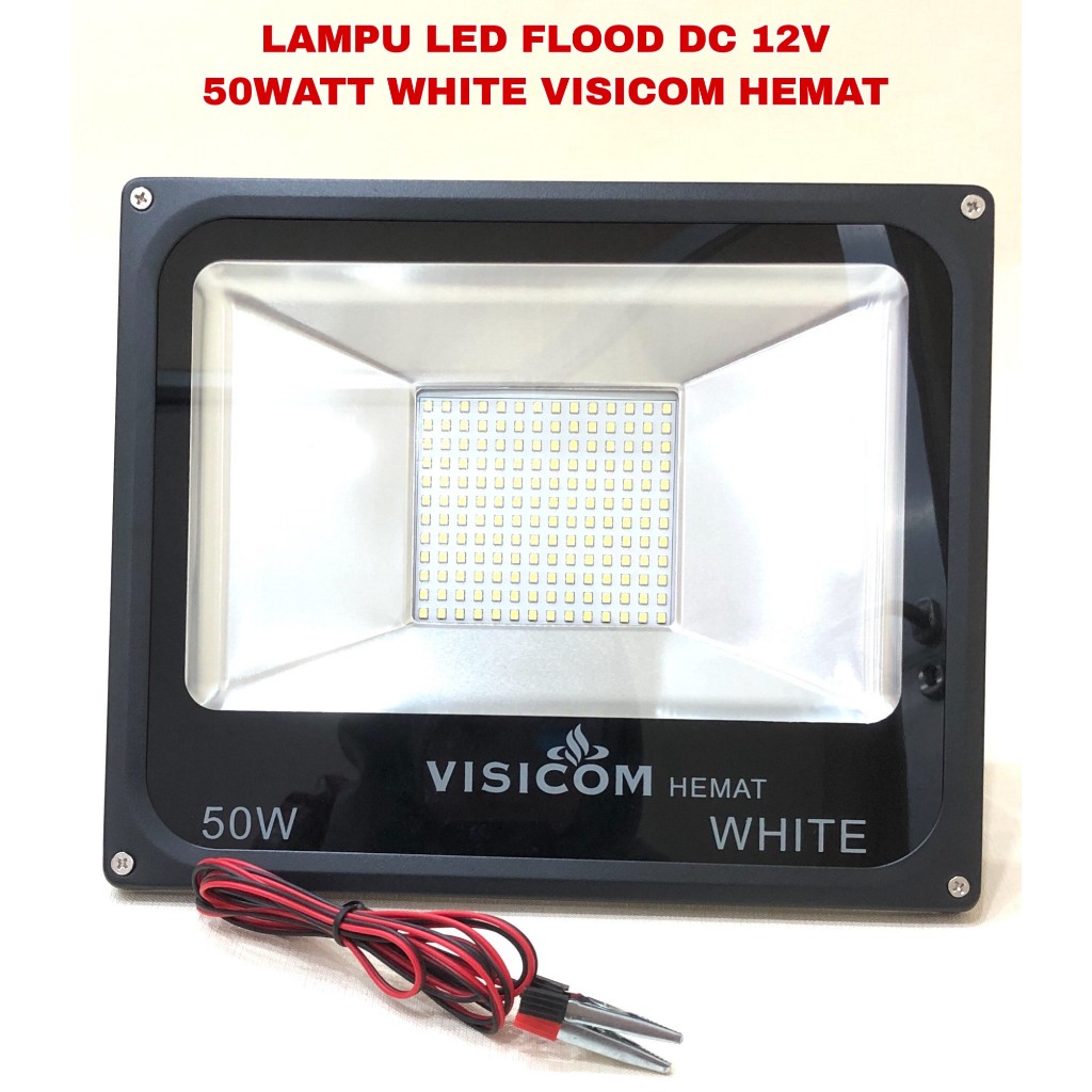 Jual Lampu Tembak / Lampu Sorot / Lampu LED Flood DC 12V 50 Watt White Hemat ( New ) Visicom ...