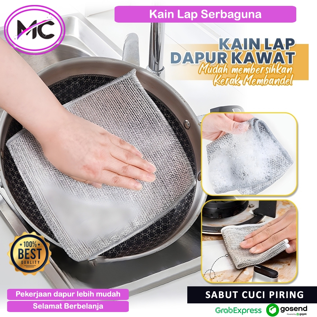 Jual Kain Lap Dapur Kawat Halus Spons Sabut Pembersih Kerak Panci ...