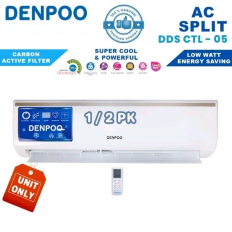 Jual AC DENPOO DDS 05CTL 1/2 PK INDOOR AC + OUTDOOR AC ( UNIT ONLY ...