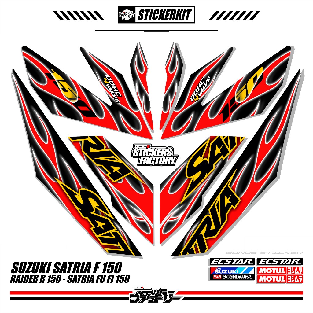 Jual STICKER STRIPING SUZUKI SATRIA F150 INJEKSI / MOTIF 7 API TRIBAL ...