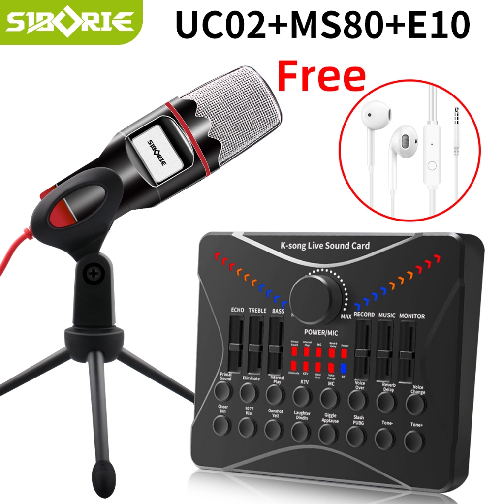 Jual Siborie soundcard UC02 Original Paket Lengkap Mixer Bluetooth sound card for Streaming ...