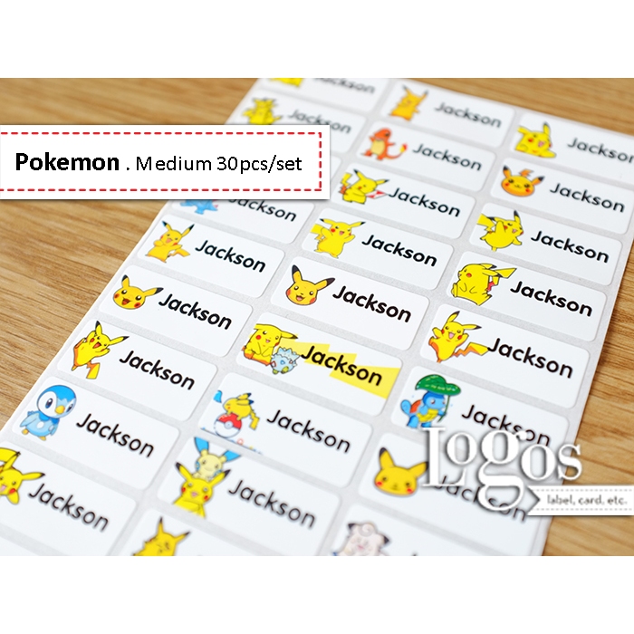 Jual Pokemon Stiker label nama waterproof Pokepark Pikachu name sticker ...