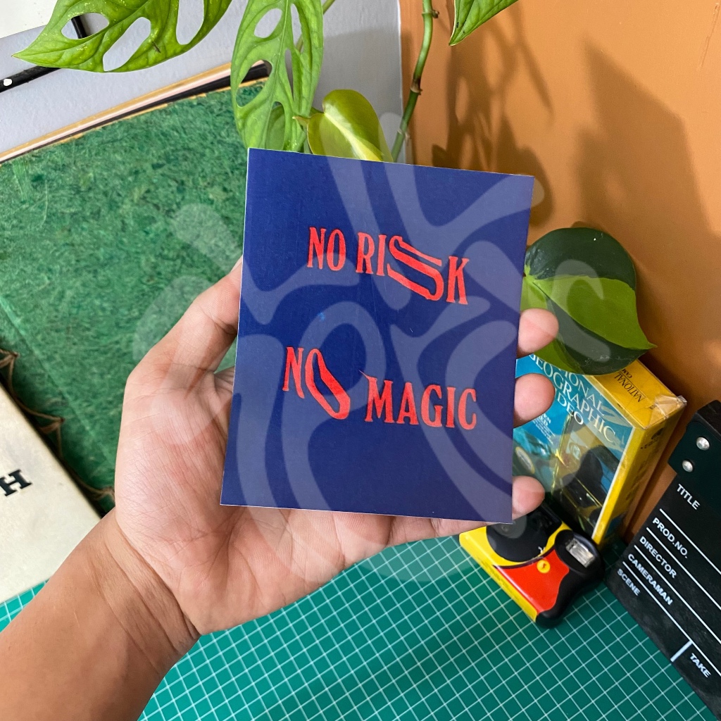 Jual stiker no risk no magic / stiker poster / sticker aesthetic ...