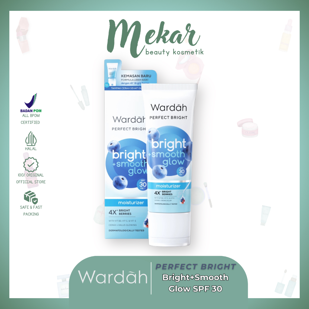 Jual WARDAH Perfect Bright Moisturizer Bright+Smooth Glow SPF 30 PA+++ 20 ml | Shopee Indonesia