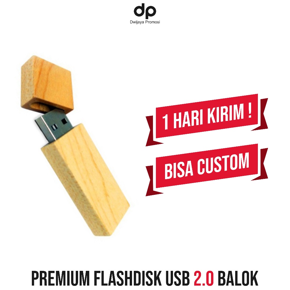 Jual Harga Murah Flashdisk USB 2 Kayu Balok Custom NamaLogo | Shopee ...