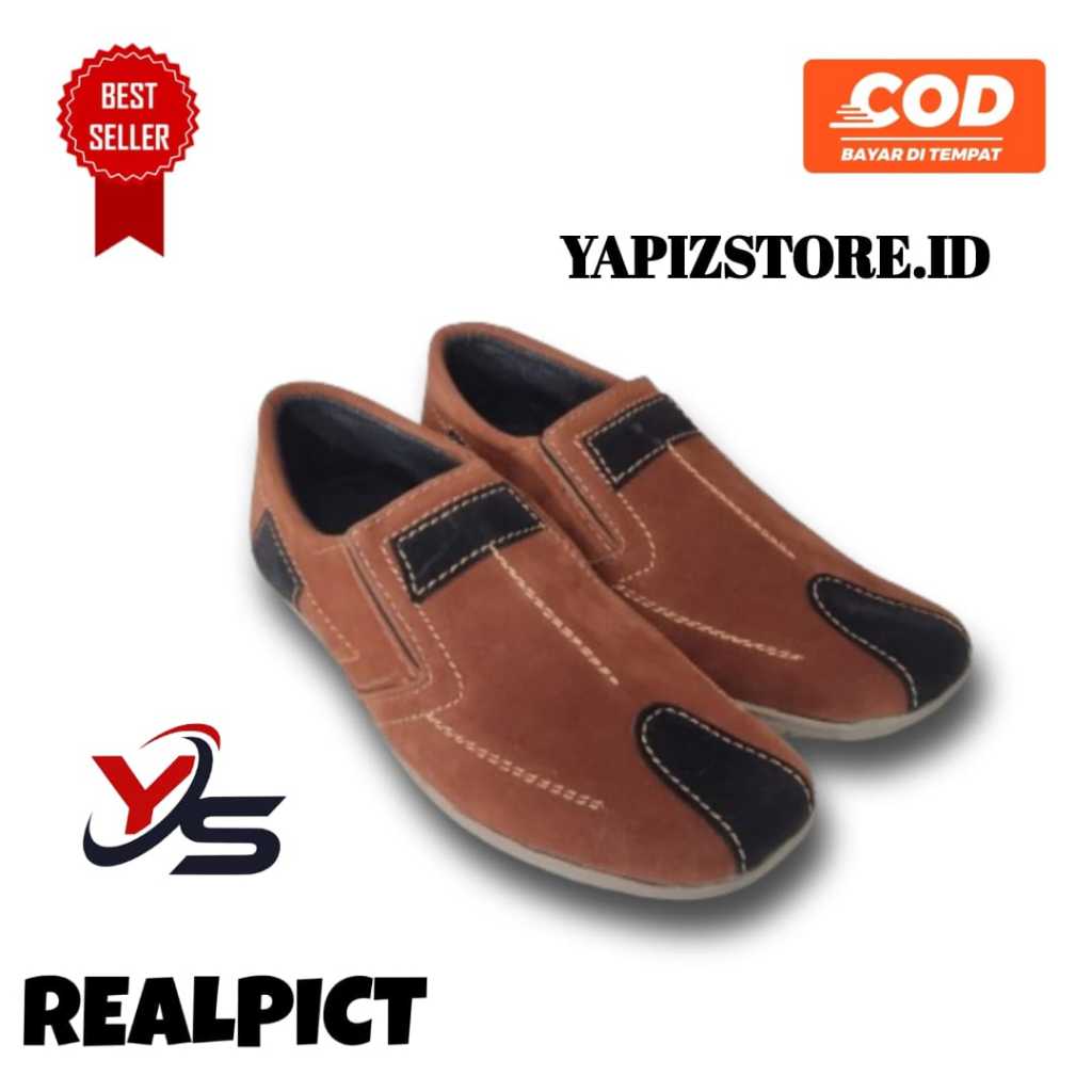 Jual Sepatu Pria Slip On Kulit Asli Formal Santai Bahan Kulit Suede ...