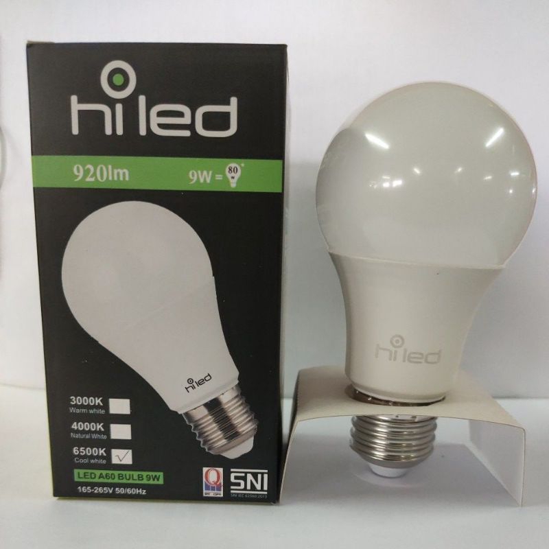 Jual Lampu Bohlam LED HILED 9Watt 220v Hemat Energi ( 3000k,4000k,6500k ...