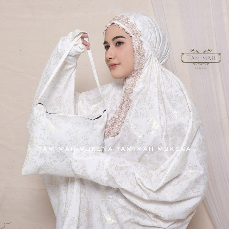 Jual TAMIMAH - Mukena Terusan Dewasa Jumbo Foil Gliter Renda Mewah ...
