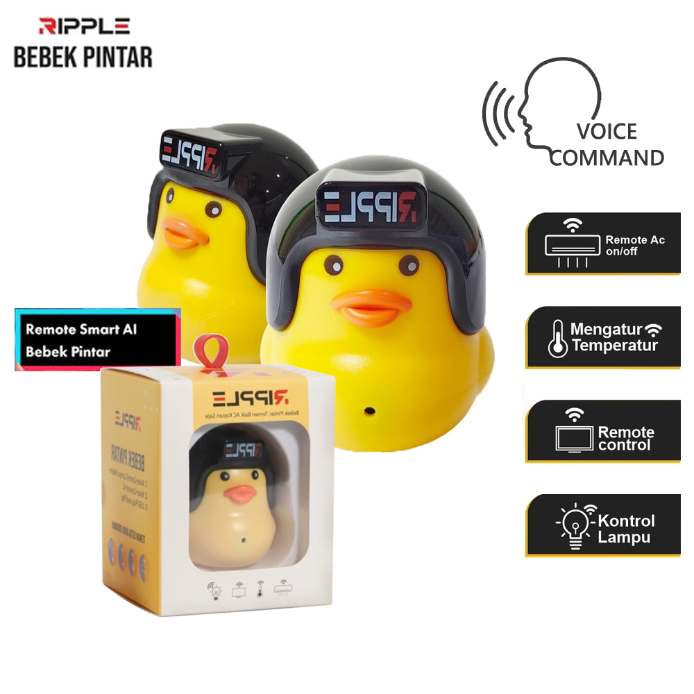 Jual Ripple Bebek Pintar R1 USB Smart AI Remote TV AC Night Lamp Bahasa ...